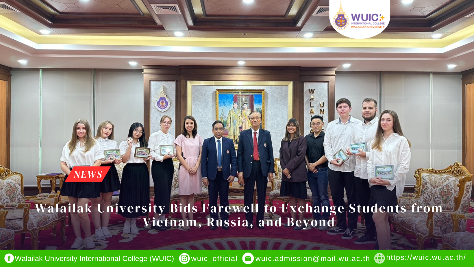 Walailak University Bids Farewell to Exchange Students from Vietnam ...