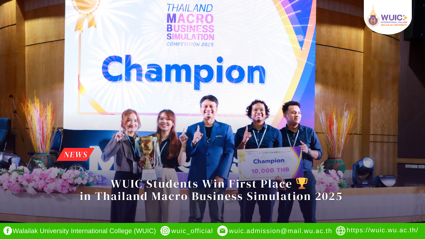 WUIC Students Win First Place in Thailand Macro Business Simulation 2025