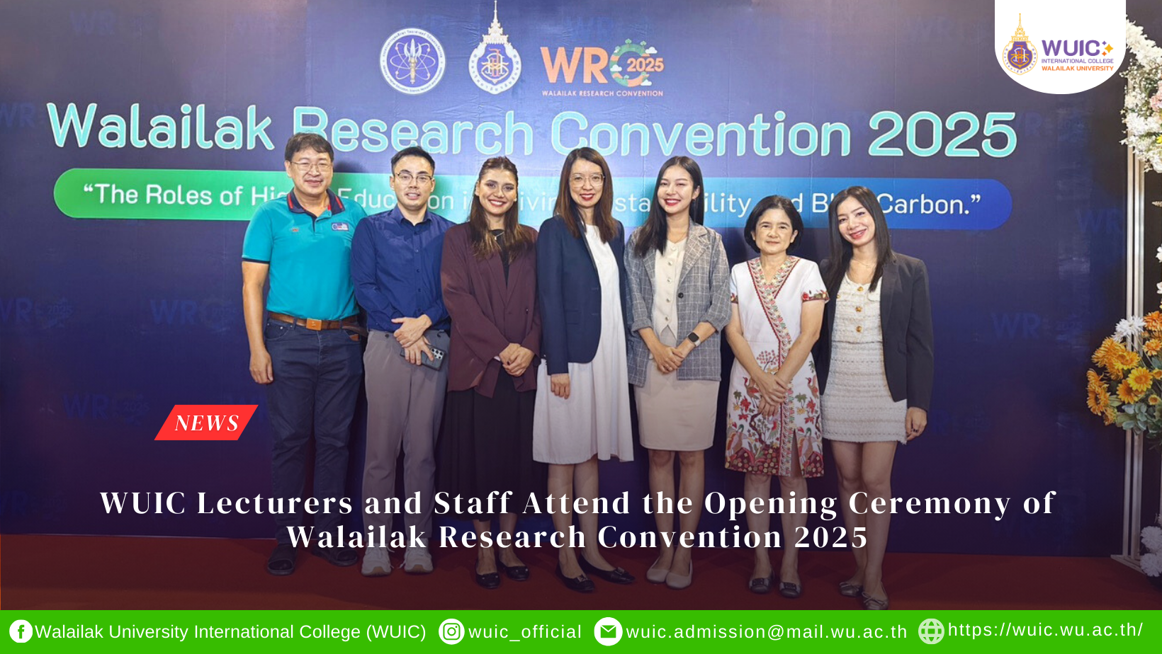 WUIC Lecturers and Staff Attend the Opening Ceremony of Walailak ...