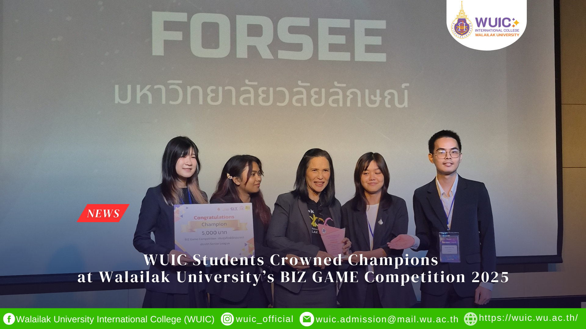 WUIC Students Crowned Champions at Walailak University’s BIZ GAME ...